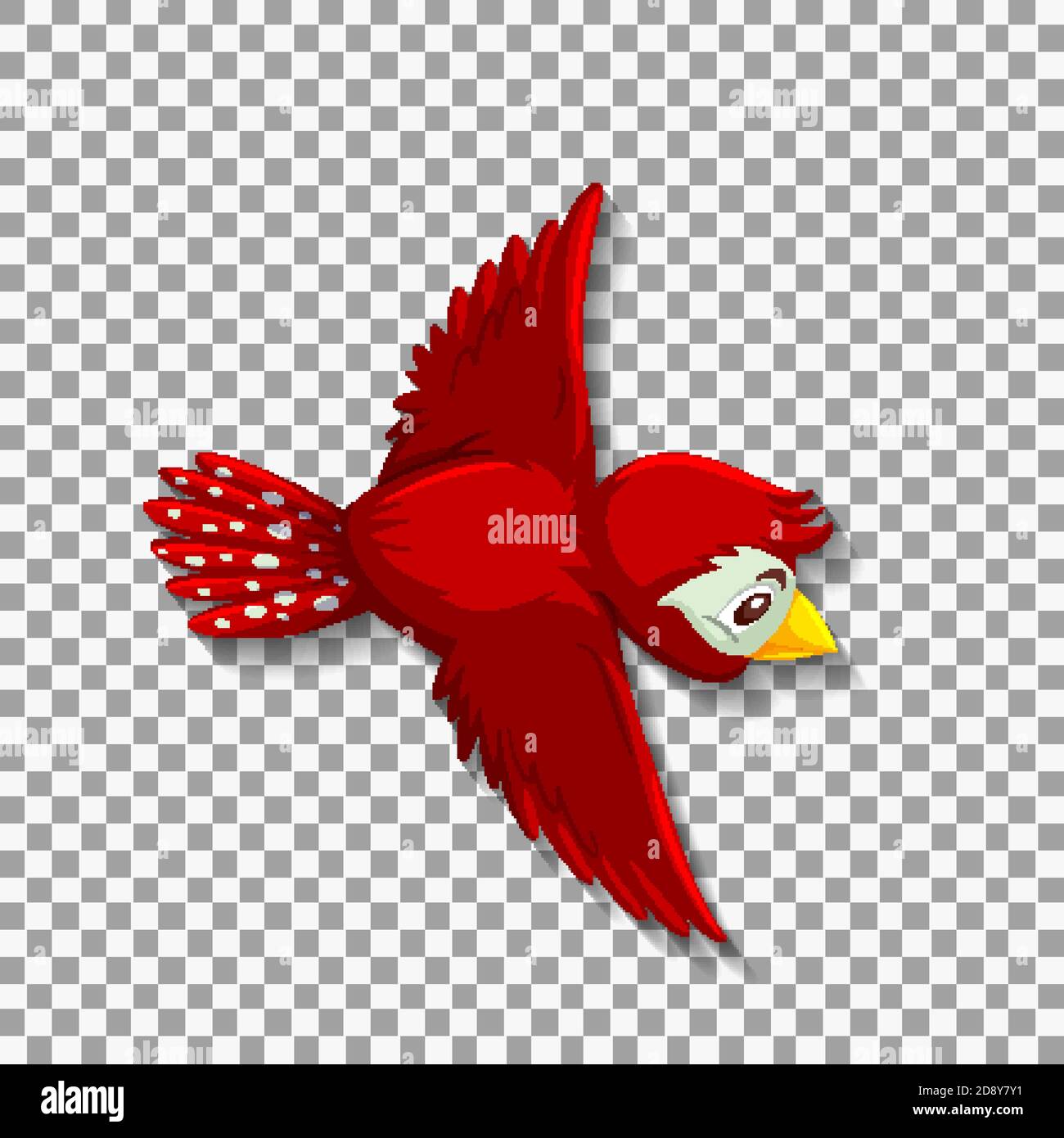 Cute red bird cartoon character illustration Stock Vector Image & Art ...