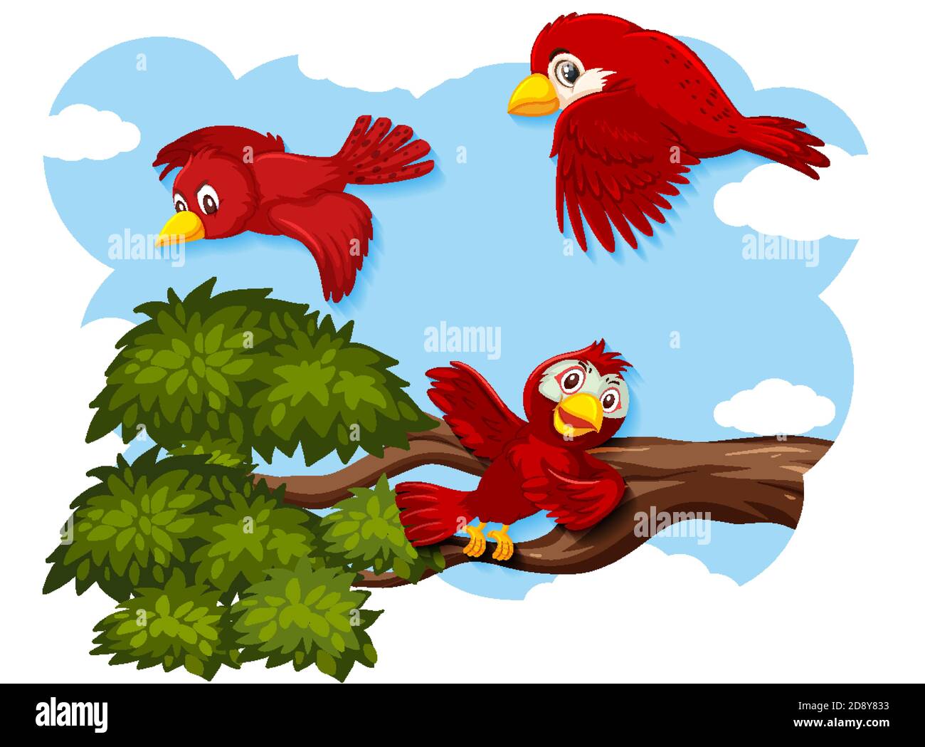 Happy bird flying in nature illustration Stock Vector Image & Art - Alamy