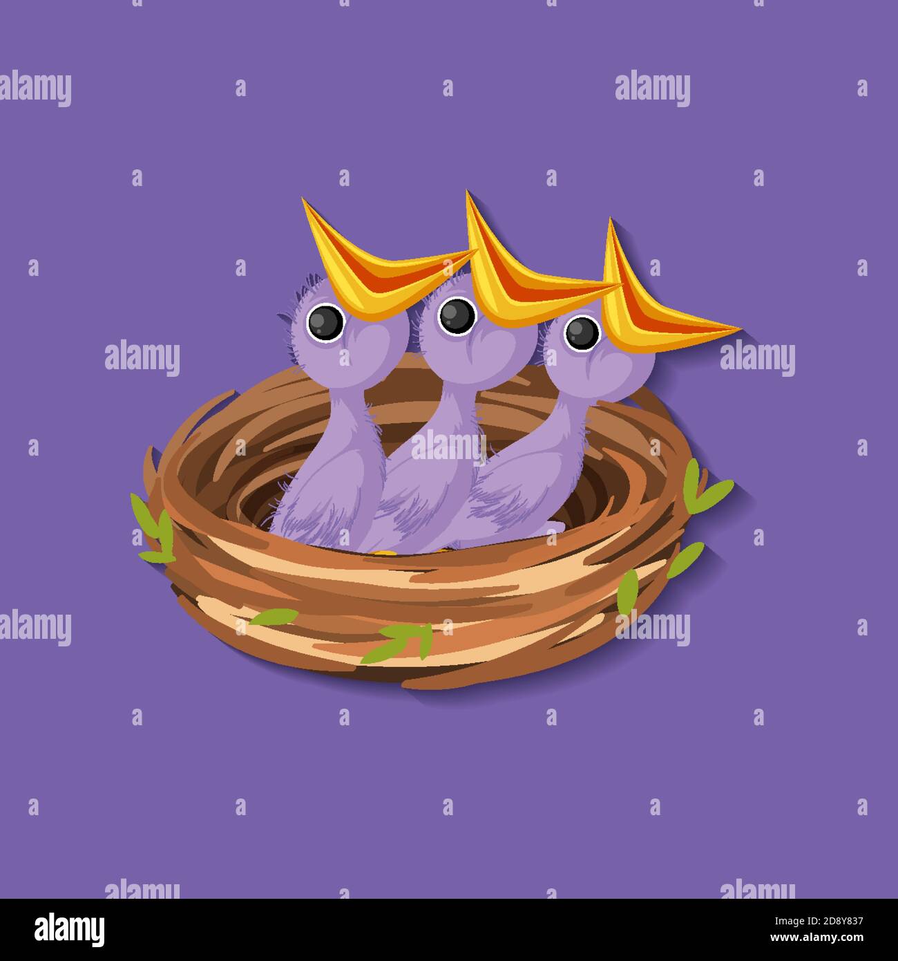 Purple chick cartoon character illustration Stock Vector Image & Art ...
