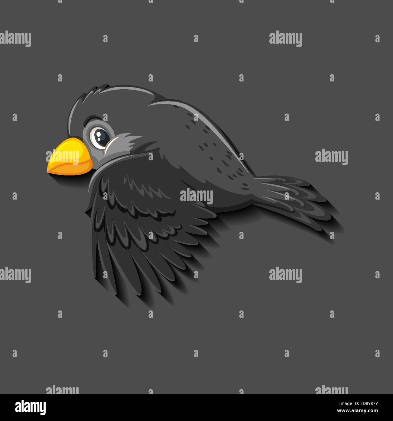 Black bird cartoon character illustration Stock Vector Image & Art - Alamy