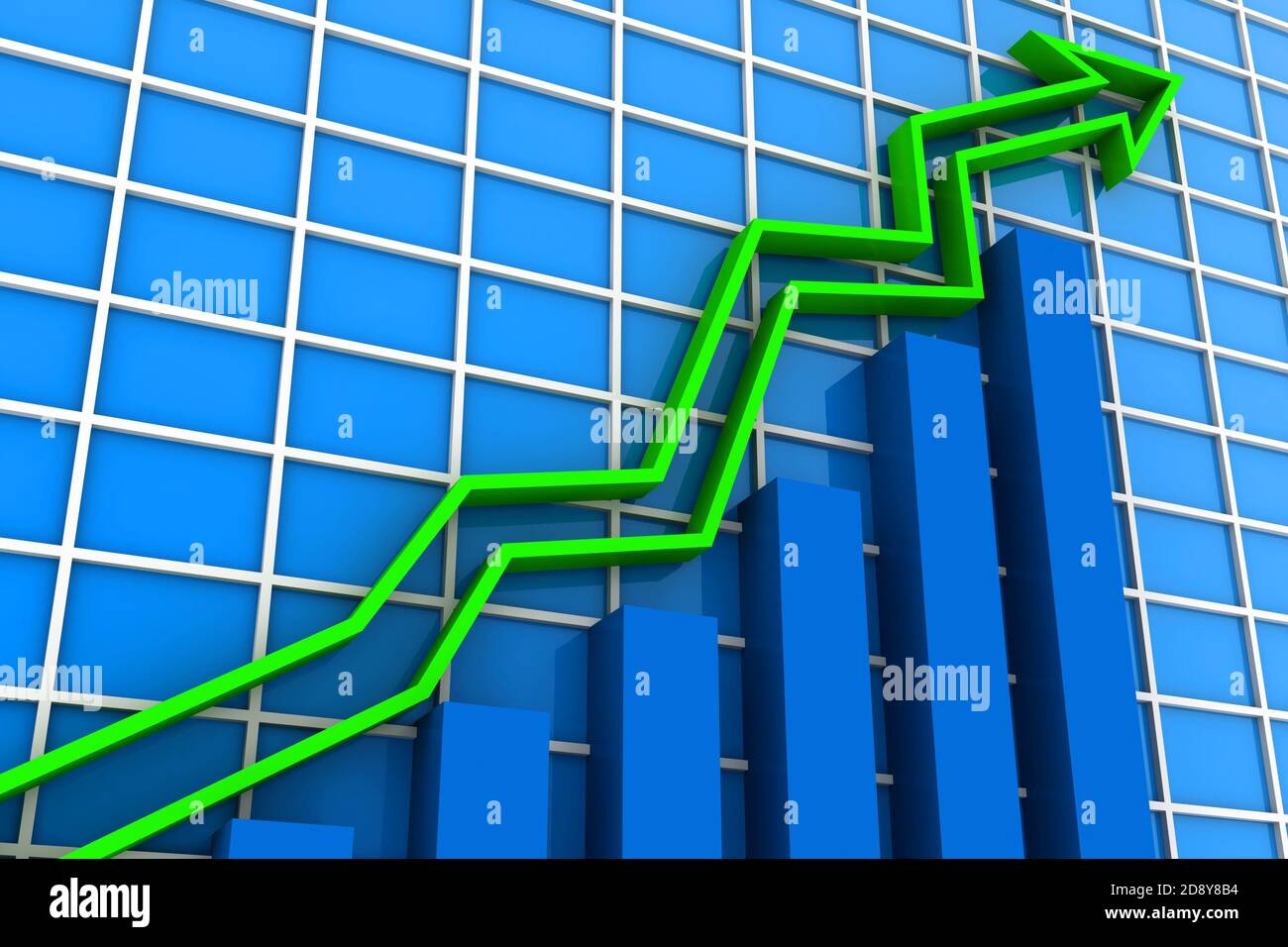 Business rising graph Stock Photo - Alamy