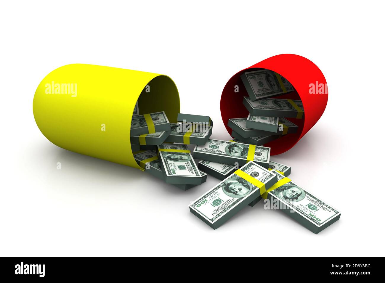 Open capsule with money Stock Photo - Alamy