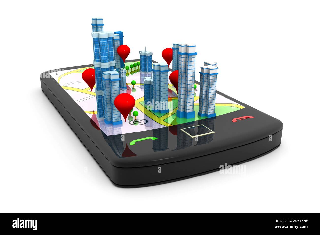 Smart phone Street Map Stock Photo - Alamy