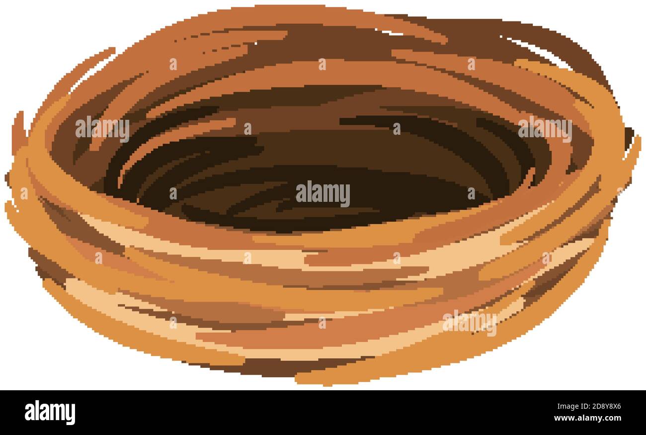 Isolated empty bird nest on white background illustration Stock Vector ...