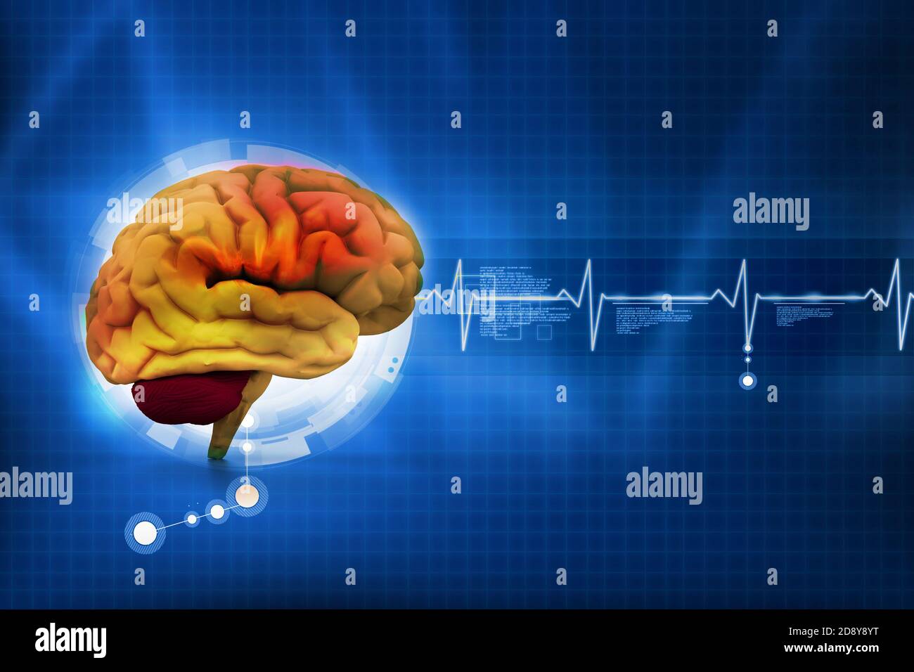 Human brain in abstract medical background Stock Photo - Alamy