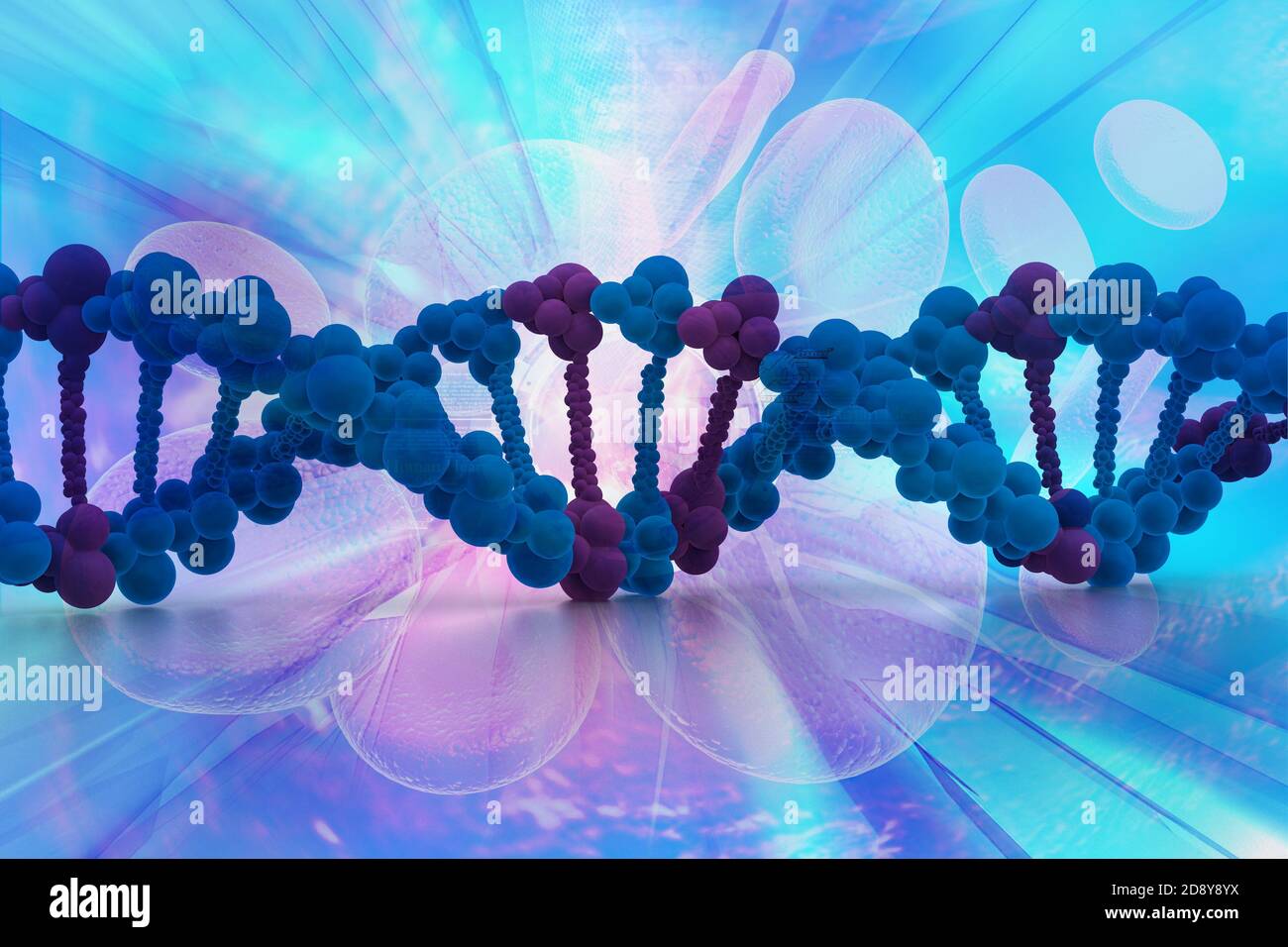 3d DNA strands on abstract background Stock Photo - Alamy
