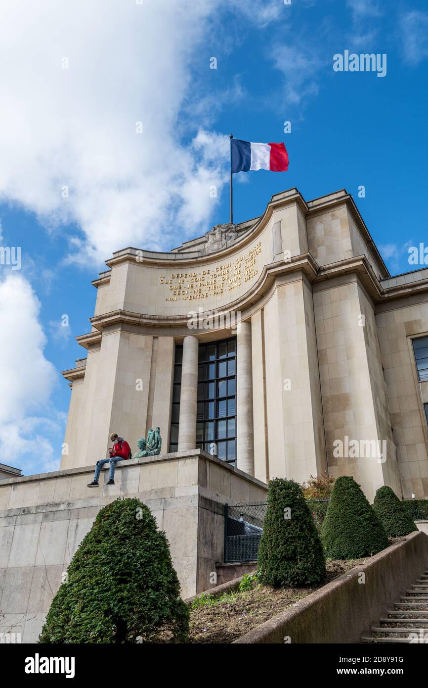 Paris, France - October 26, 2020 : Facade of the Palace of Chaillot in ...