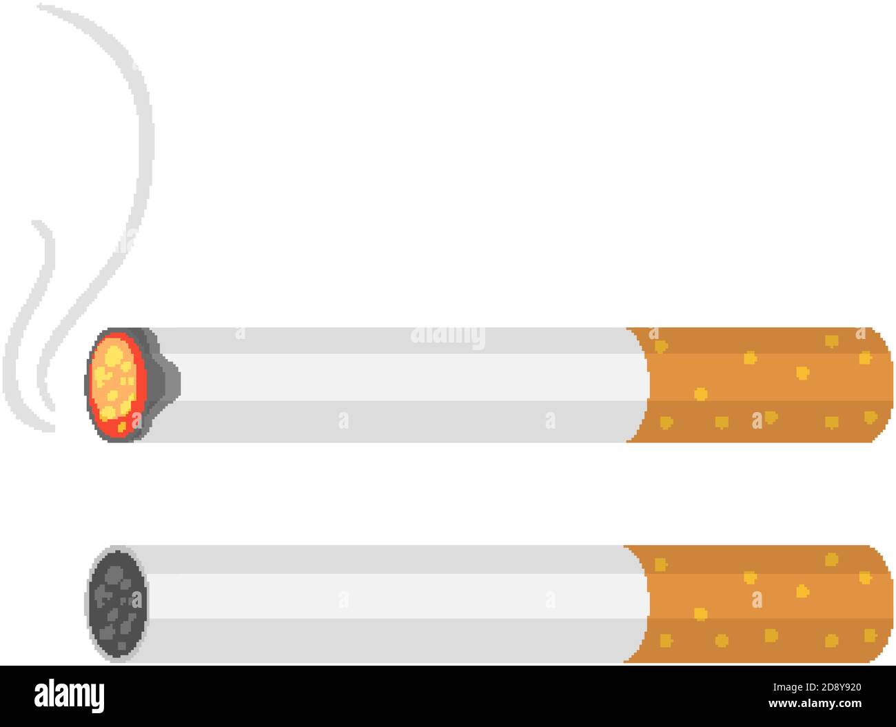 Tobacco or Cigarette burns isolated on white background illustration ...
