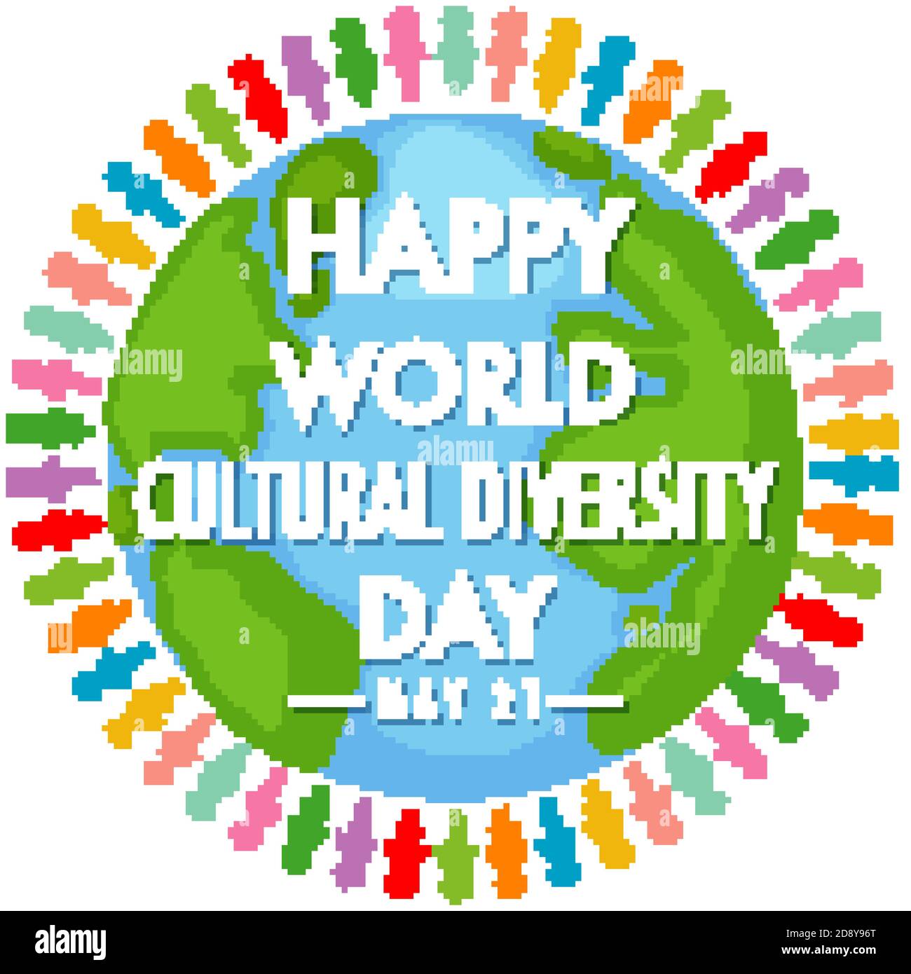 Happy World Cultural Diversity Day logo or banner on the globe with ...