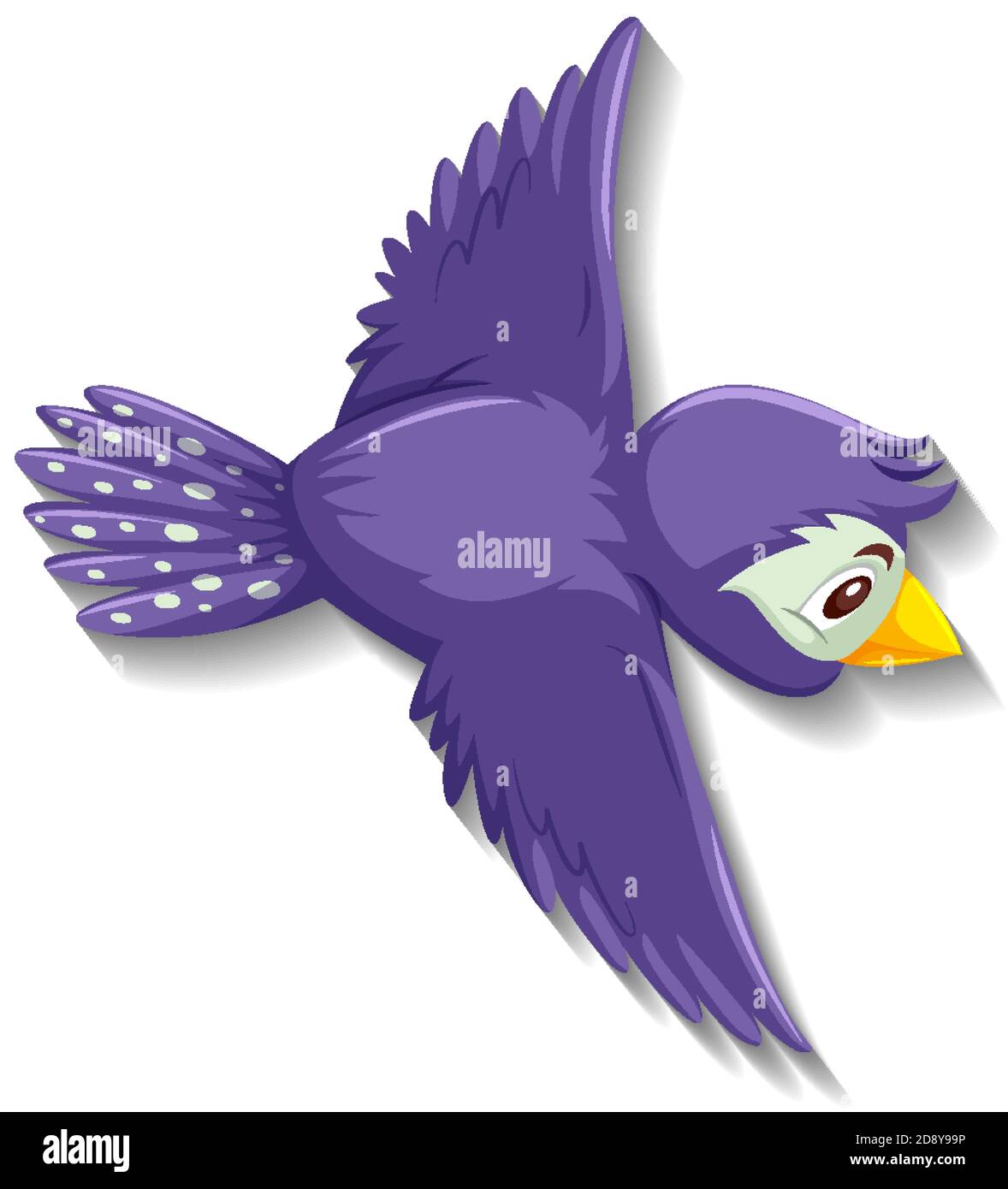 Cute purple bird cartoon character illustration Stock Vector Image ...