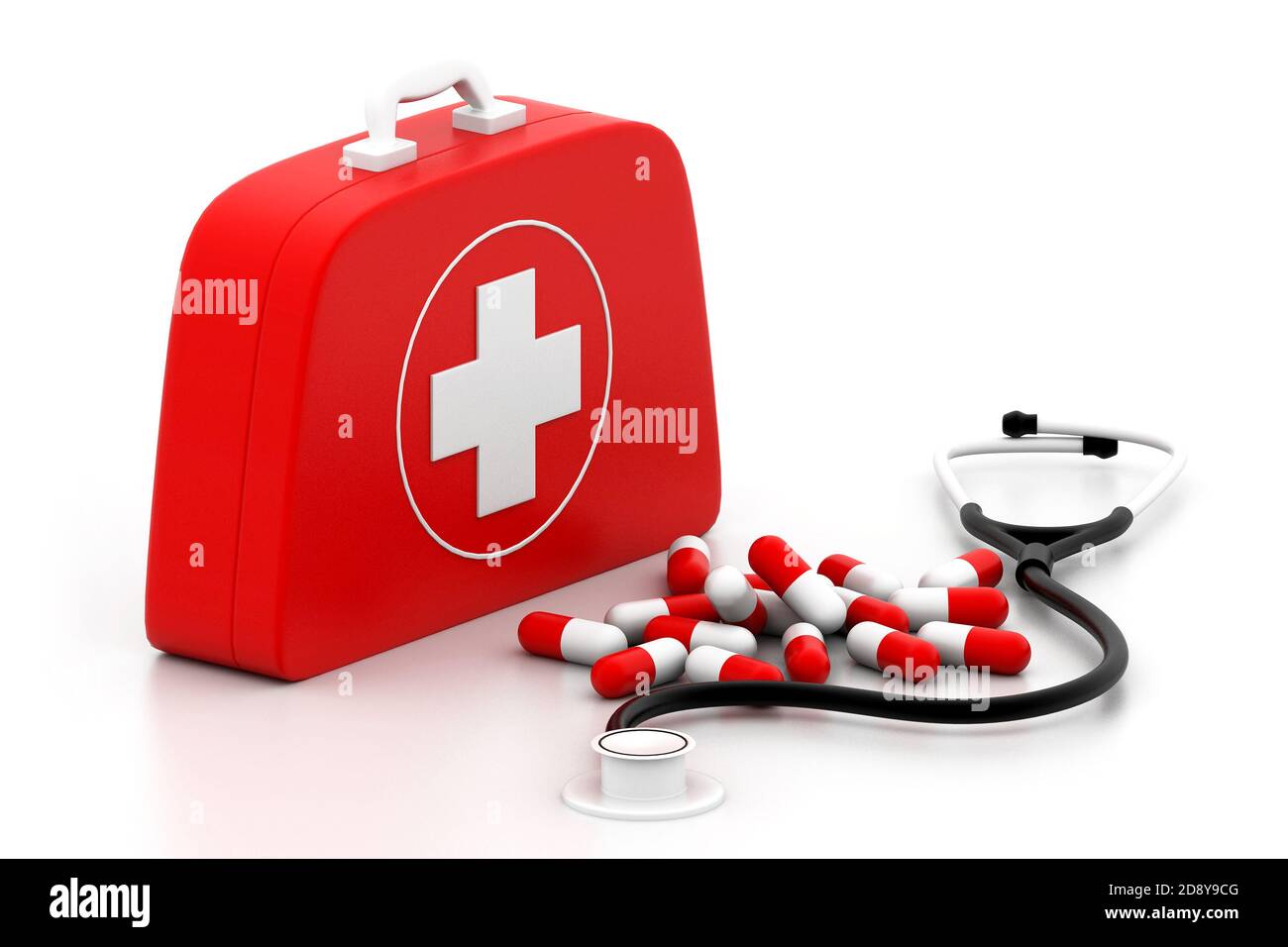 First aid kit on white background Stock Photo - Alamy
