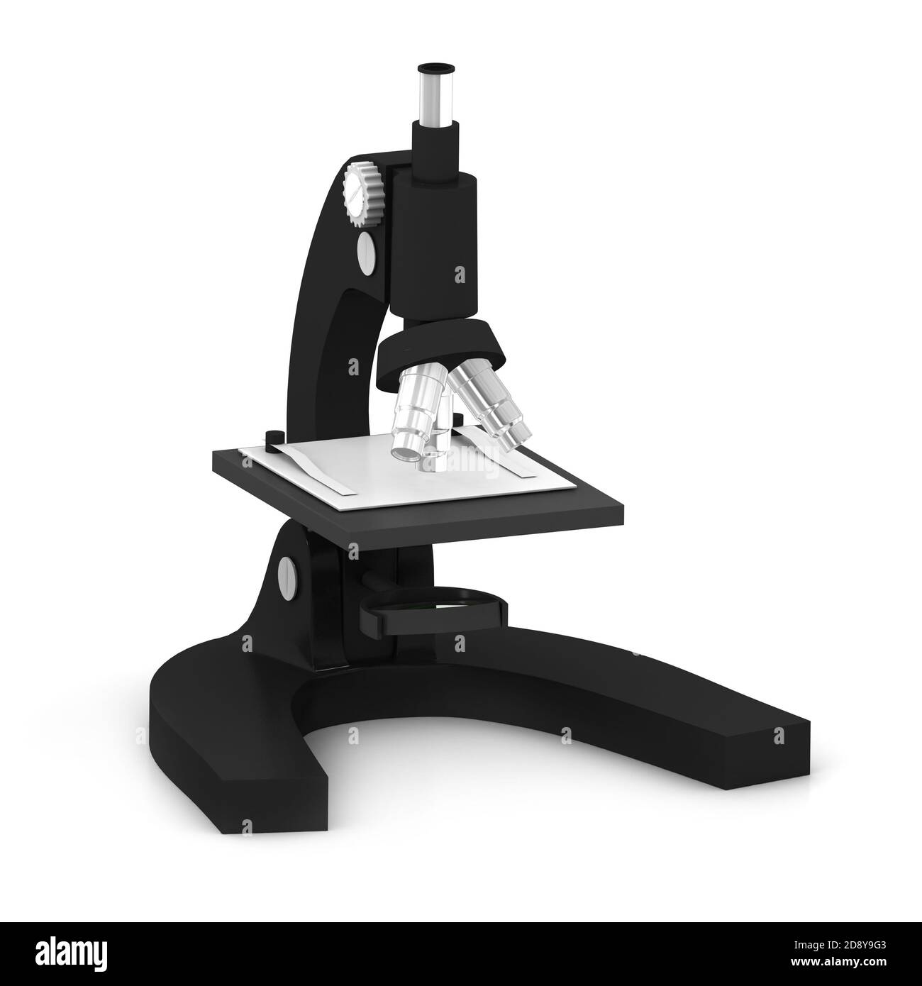 3d Microscope on a white background Stock Photo - Alamy