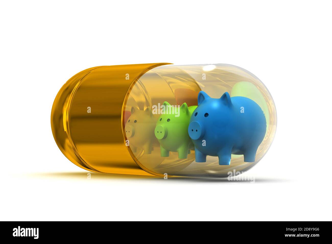 3d pig standing in pill Stock Photo - Alamy