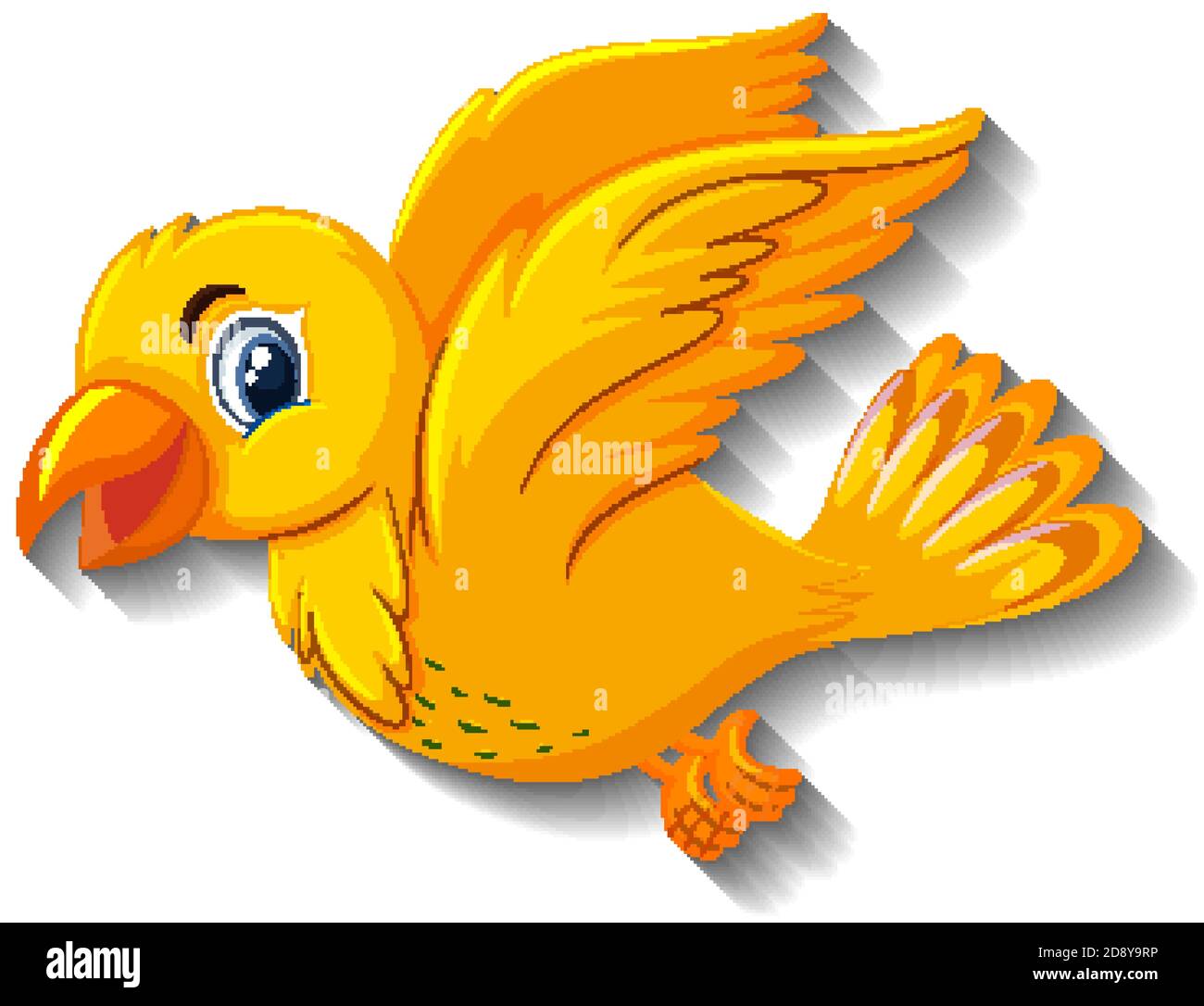 Cute yellow bird cartoon character illustration Stock Vector Image ...