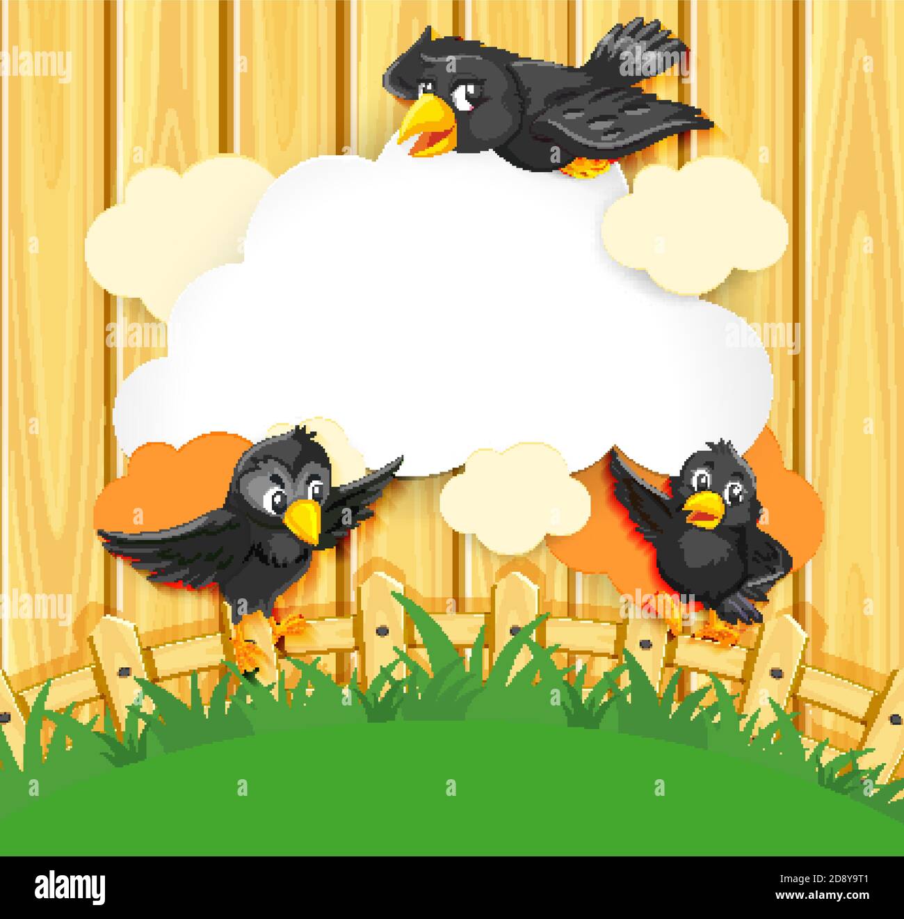 Bird fancy banner comic cartoon style illustration Stock Vector Image ...