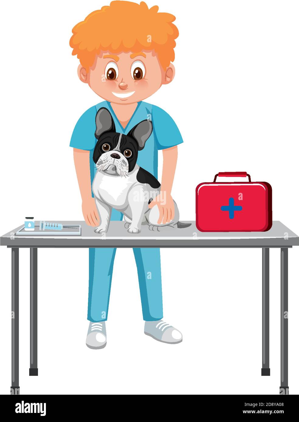 Veterinary doctor and dog on white background illustration Stock Vector ...