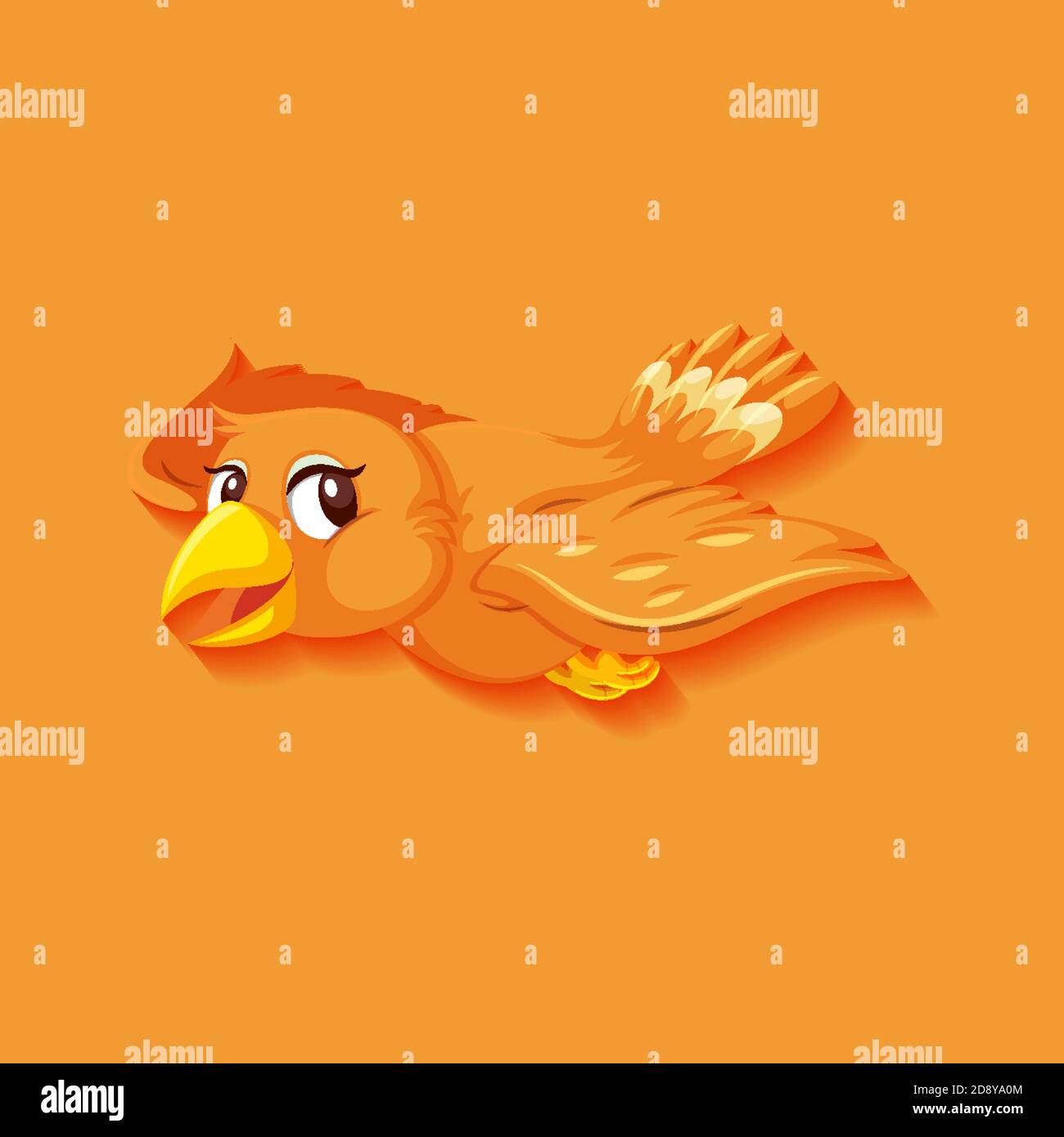 Cute orange bird cartoon character illustration Stock Vector Image ...