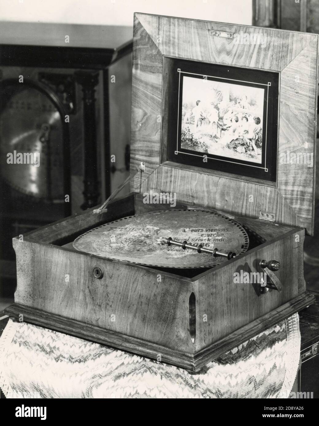 Antique mechanical music box disc player Stock Photo - Alamy