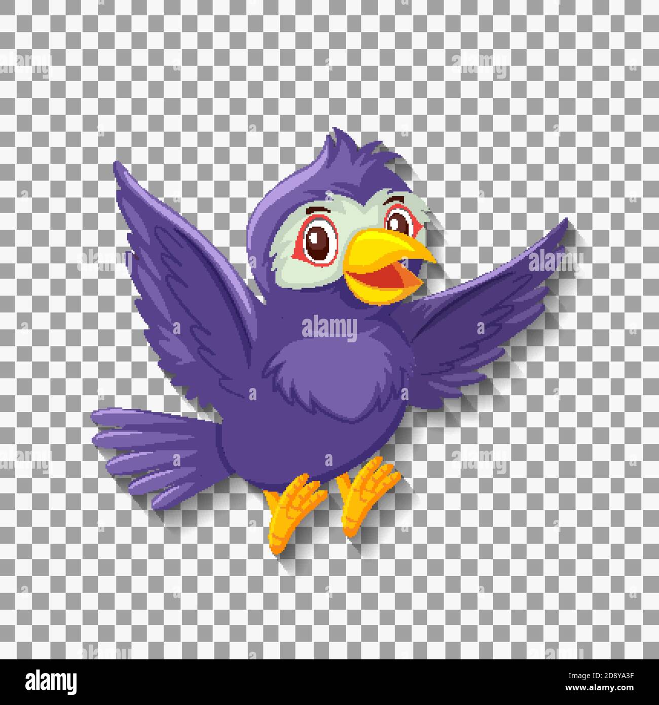 Cute purple bird cartoon character illustration Stock Vector Image ...
