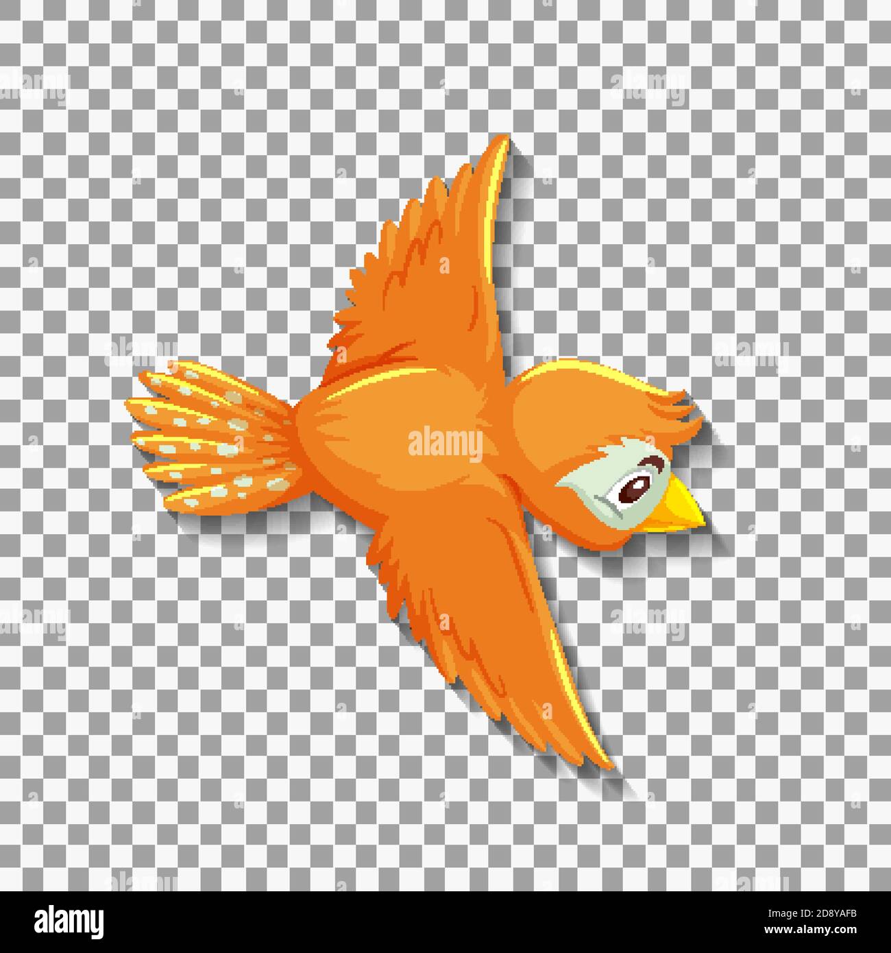 Cute orange bird cartoon character illustration Stock Vector Image ...