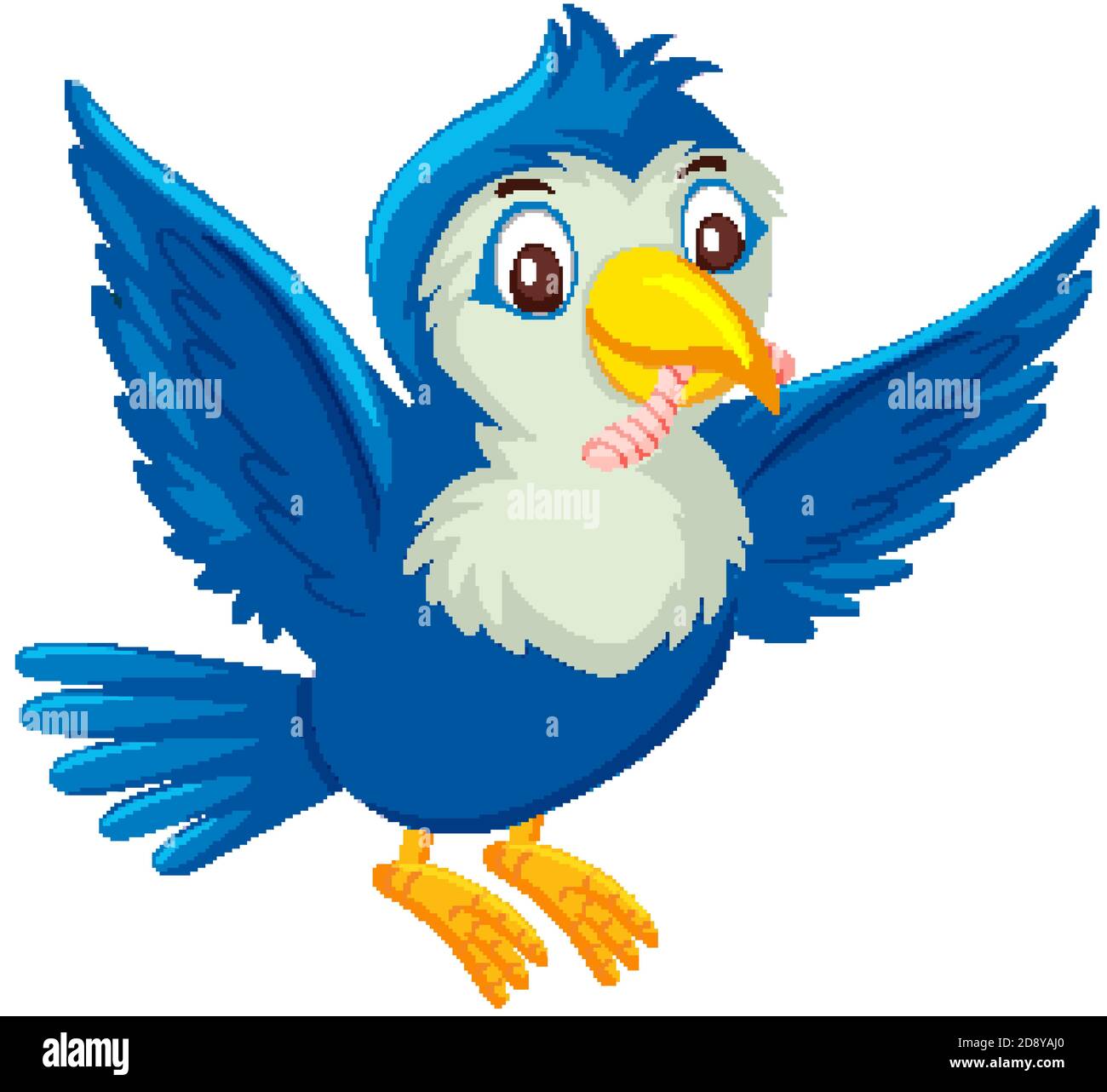 Cute blue bird cartoon character illustration Stock Vector Image & Art ...