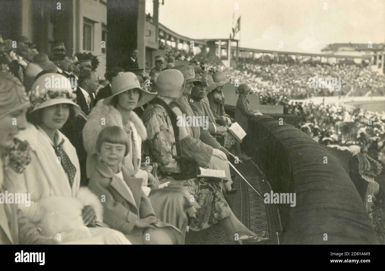 People watching the historic carousel, Turin, Italy 1920s Stock Photo ...