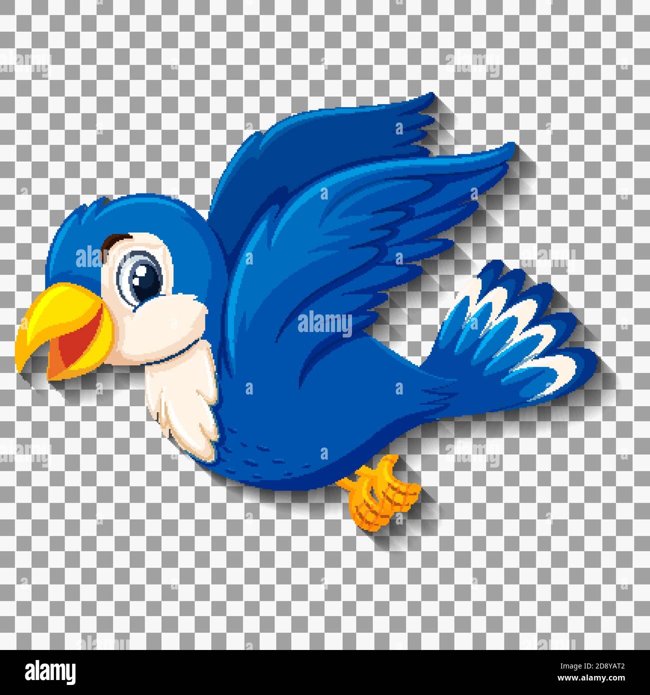Cute blue bird cartoon character illustration Stock Vector Image & Art ...