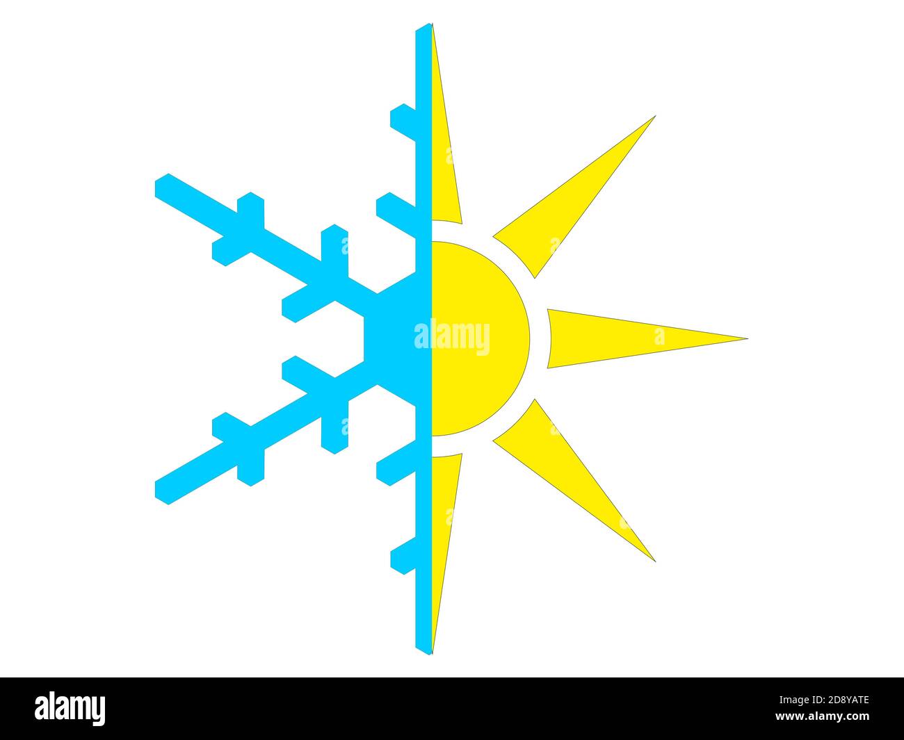 Snow and Sun Vector Characters Isolated on White Background Stock Photo ...