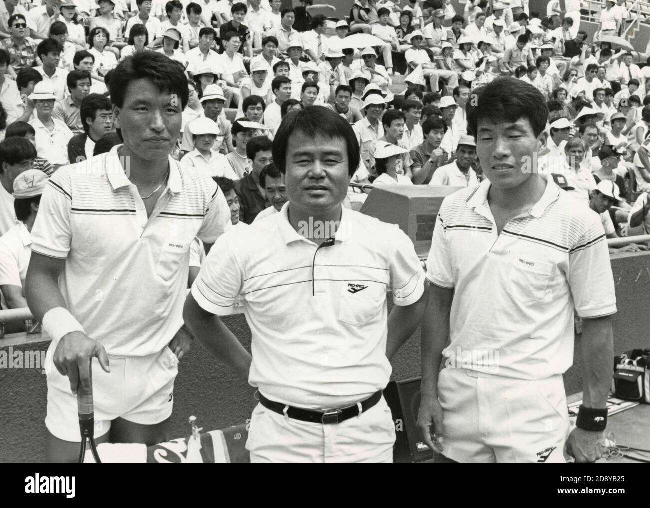 The Korean tennis team Dong-wook Song and Jin-Sung Yoo at the Davis Cup ...