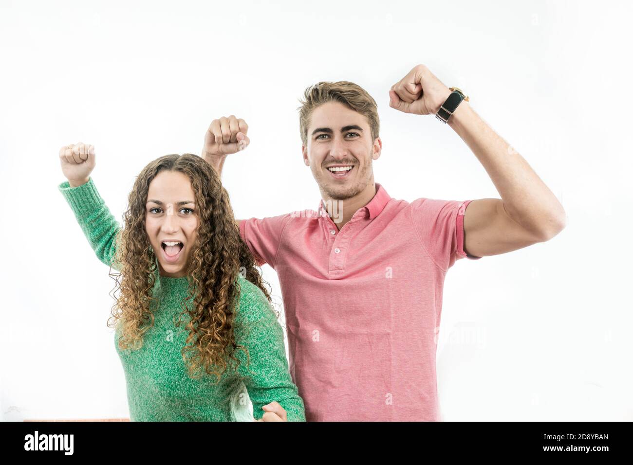 Woman win confetti hi-res stock photography and images - Alamy