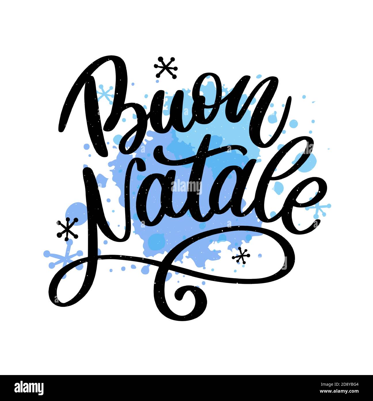 Buon Natale. Merry Christmas Calligraphy Template in Italian. Greeting ...