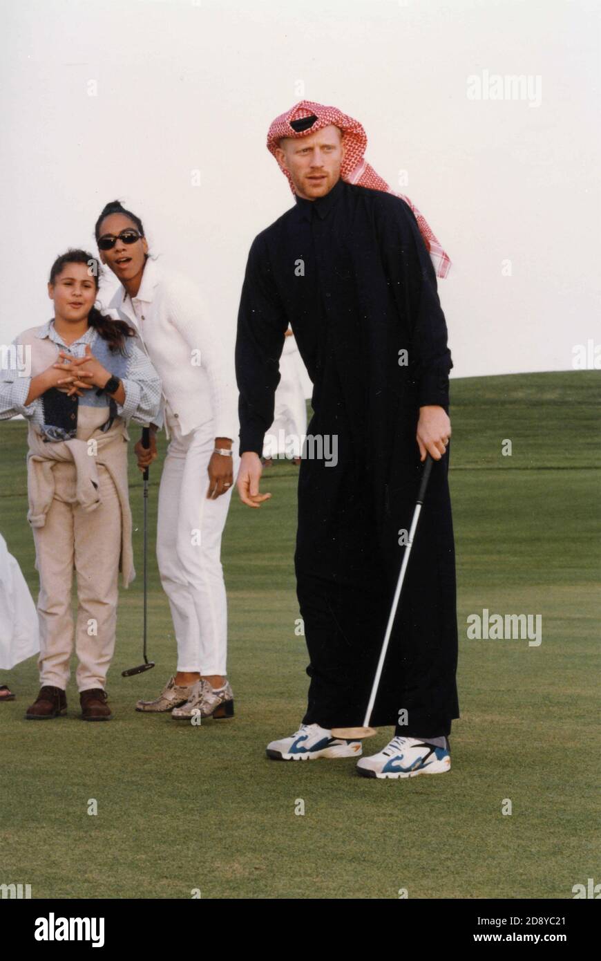 German tennis player Boris Becker playing golf, 1990s Stock Photo - Alamy