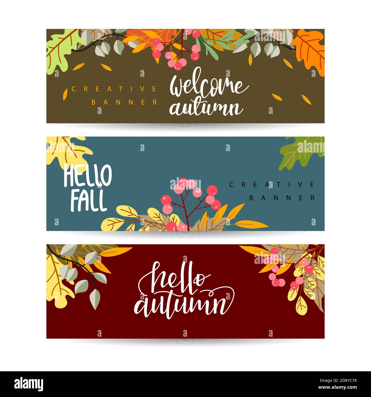 Set of autumn sale banners design, discounts and special offer ...