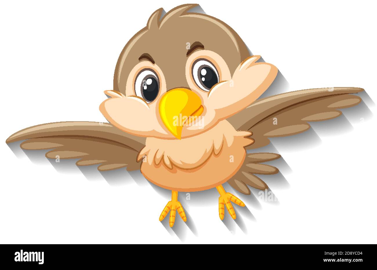 Cute sparrow bird cartoon character illustration Stock Vector Image ...