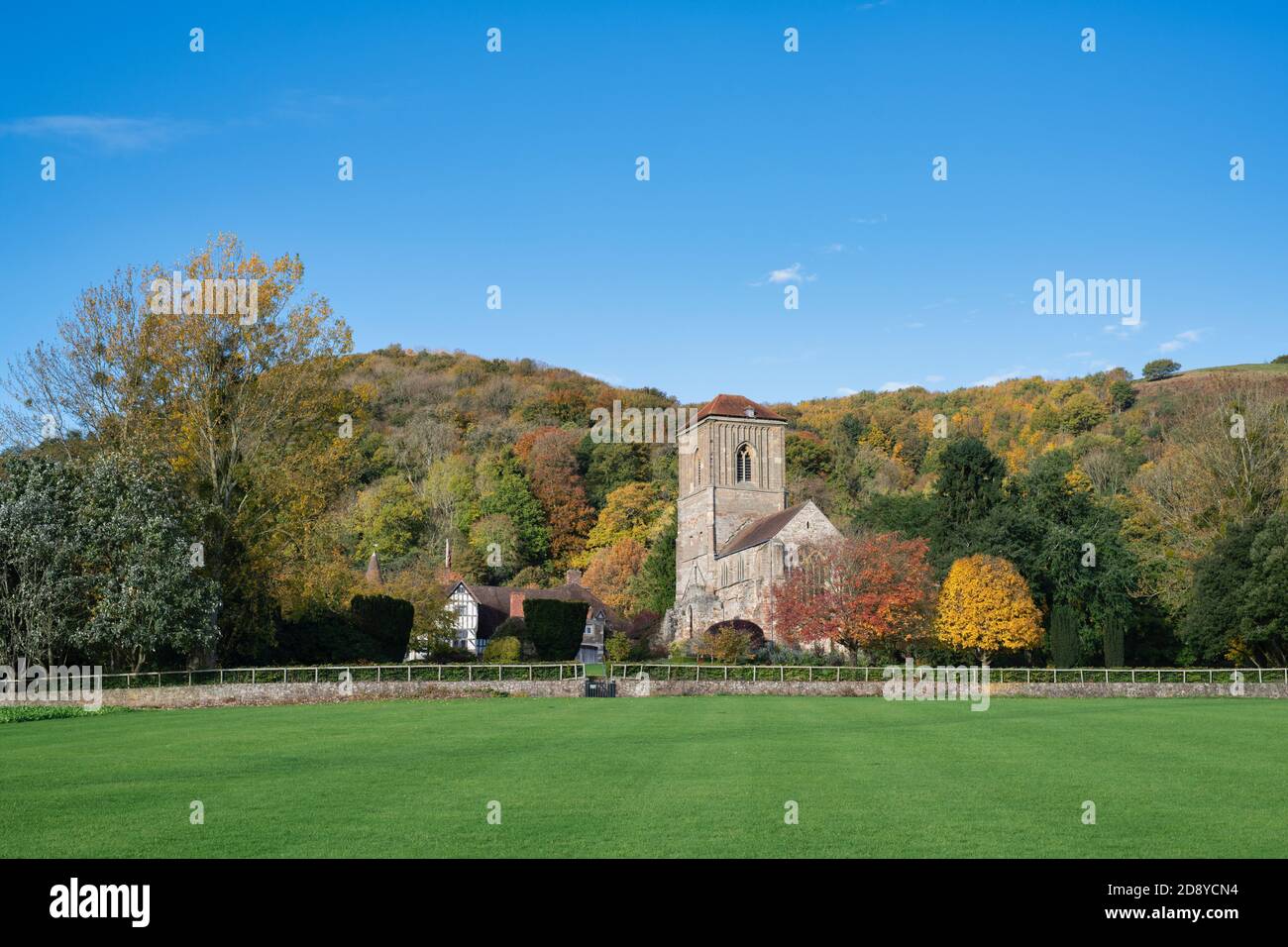 Little Malvern Priory in autumn. Little Malvern, Worcestershire ...