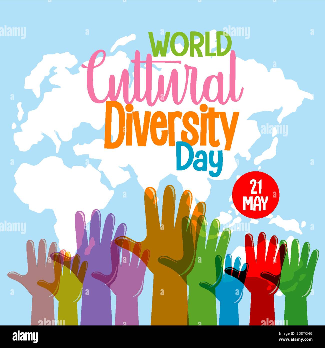 World Cultural Diversity Day logo or banner with many different color ...