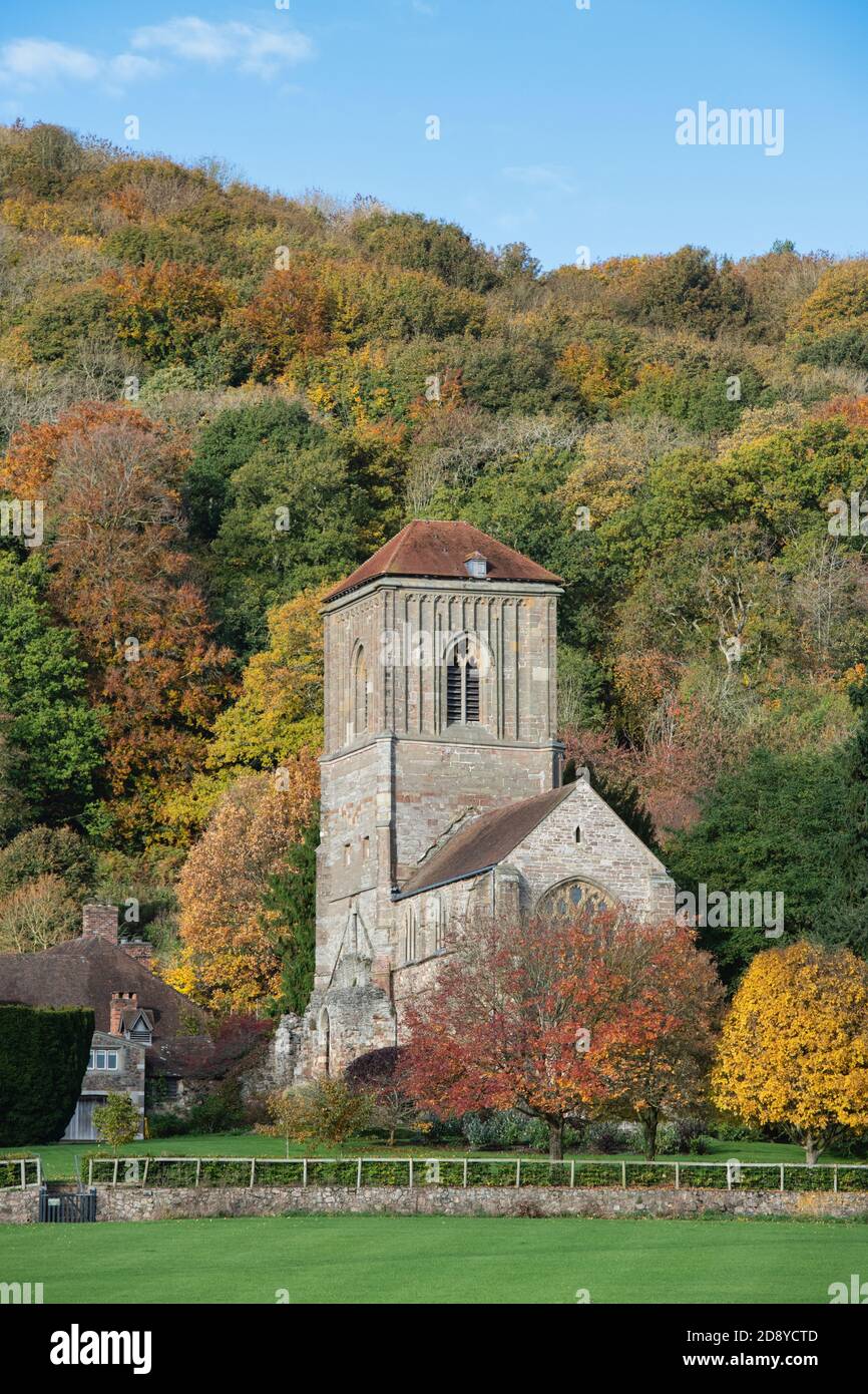 Little Malvern Priory in autumn. Little Malvern, Worcestershire ...