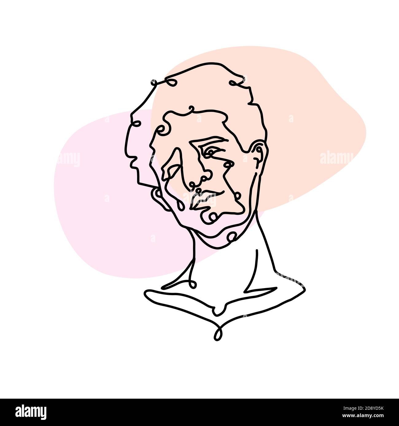 Continuous one line drawing of man portrait. Hairstyle. Fashionable men ...