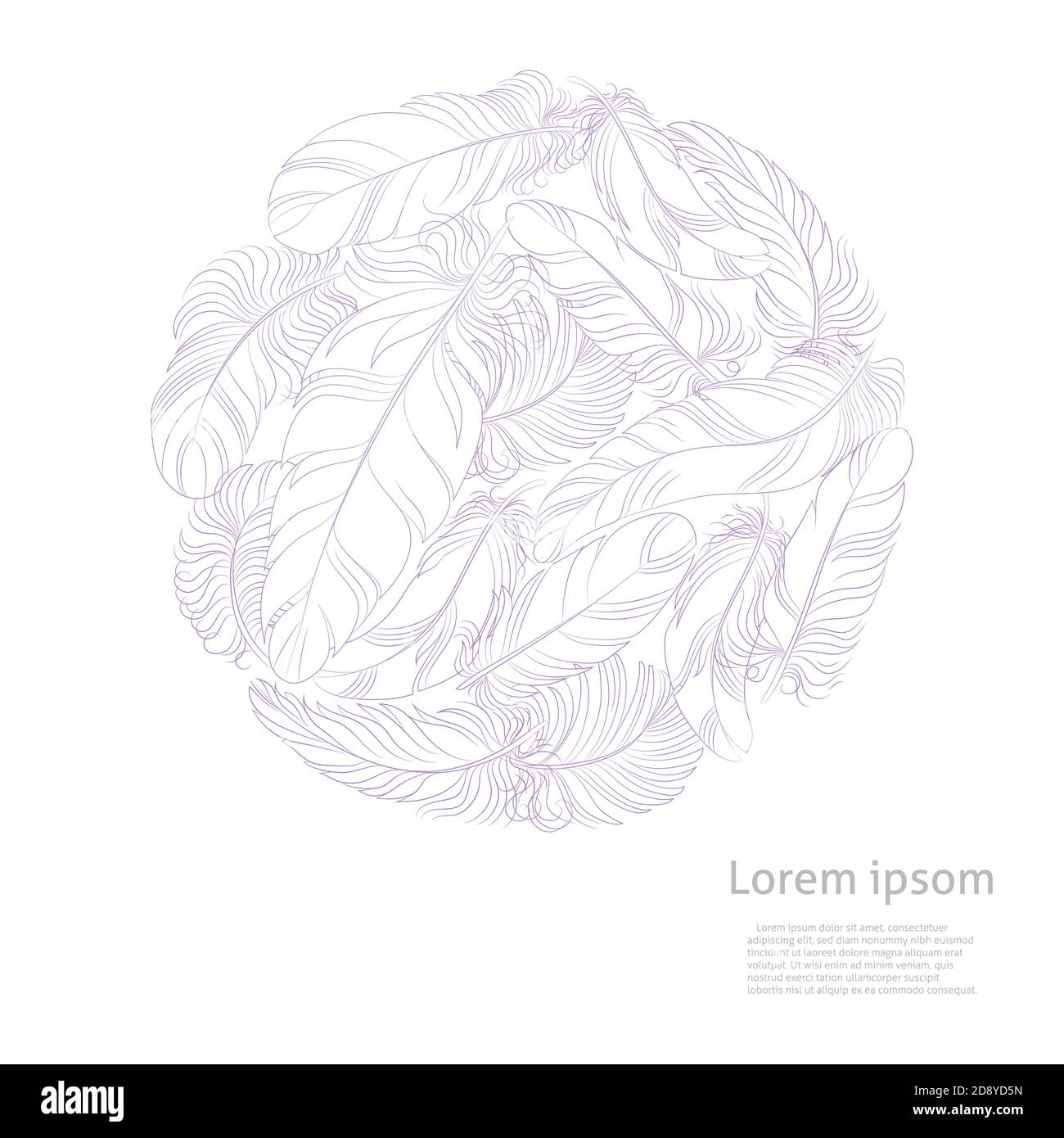 Vector template for your text with feathers shaped in circle Stock ...