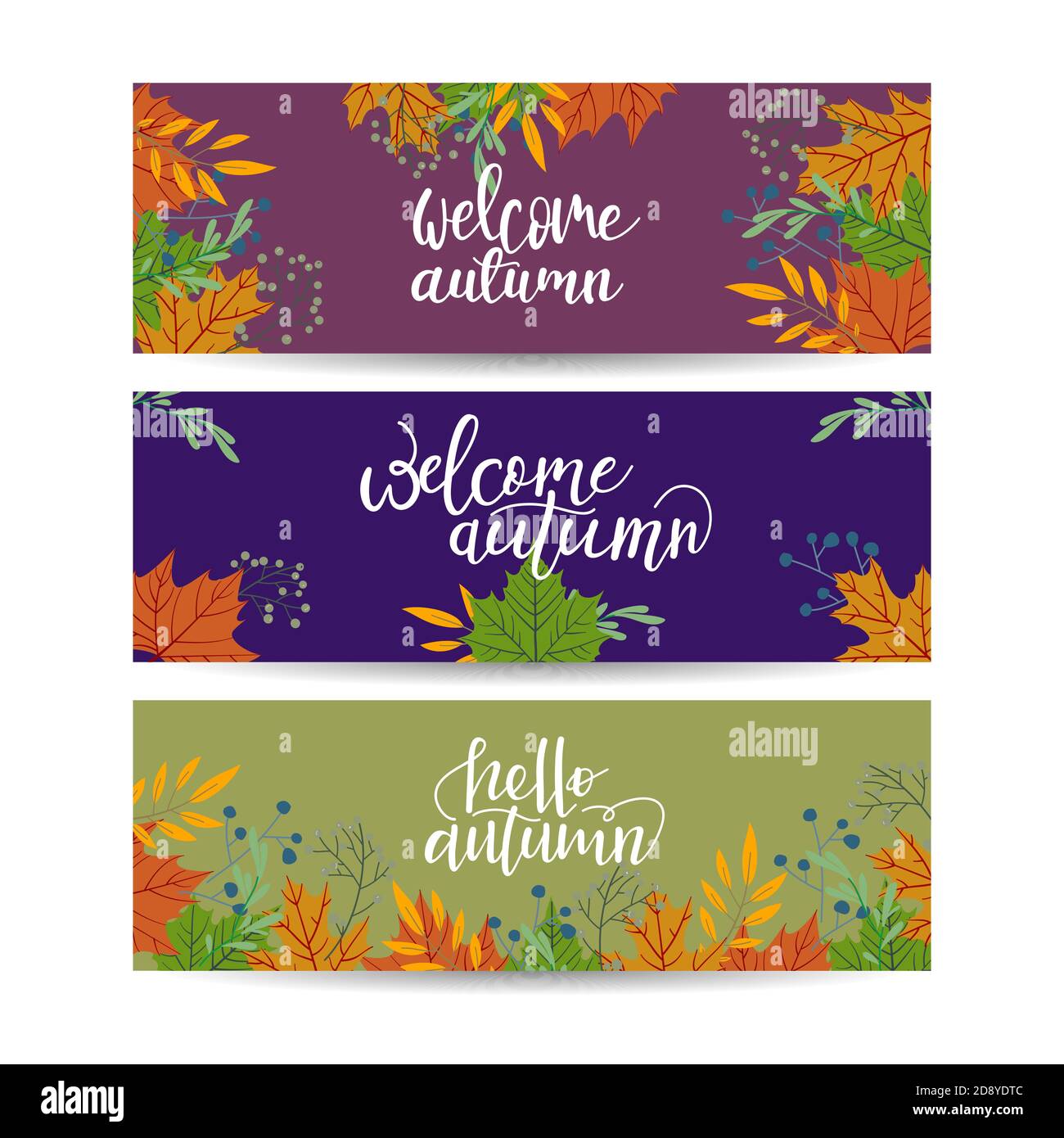 Three autumn banners vector hi-res stock photography and images - Alamy