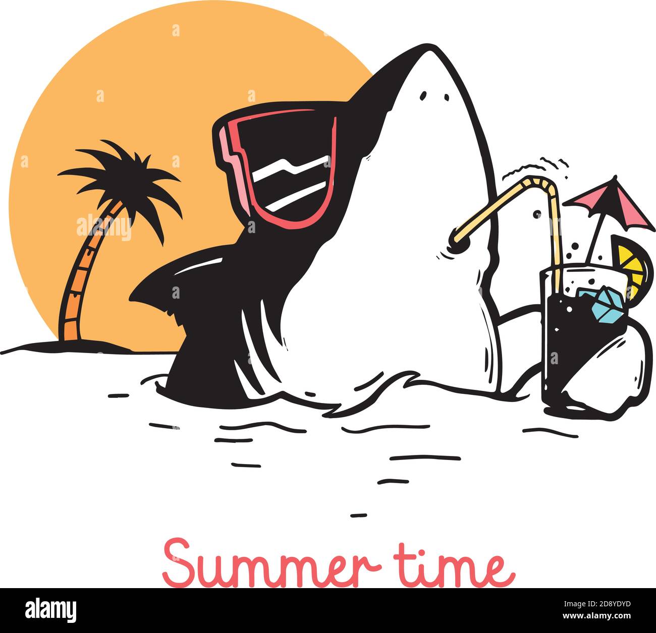 Cartoon shark swimming in ocean hi-res stock photography and images - Alamy