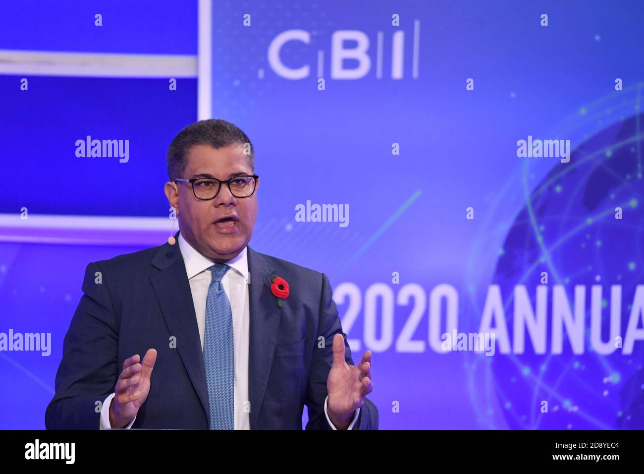 Business Secretary Alok Sharma speaking during the CBI annual ...