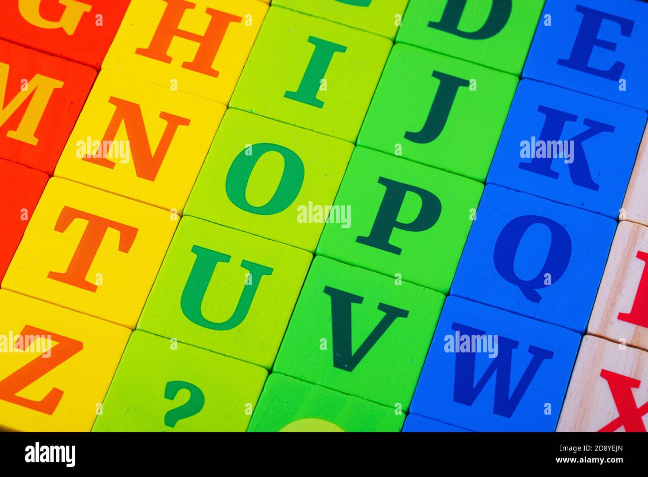 Wooden Alphabet Blocks as background Stock Photo - Alamy
