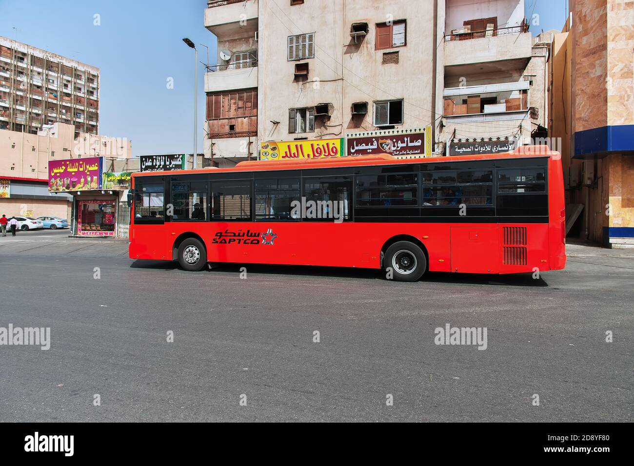The public bus on the road in Jeddah, Saudi Arabia Stock Photo - Alamy