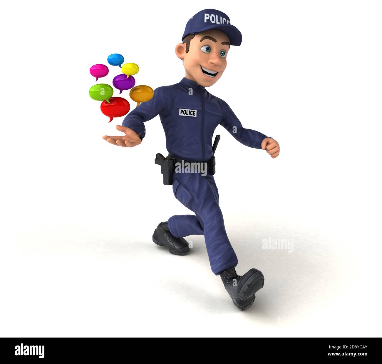 Fun 3D illustration of a cartoon Police Officer Stock Photo - Alamy