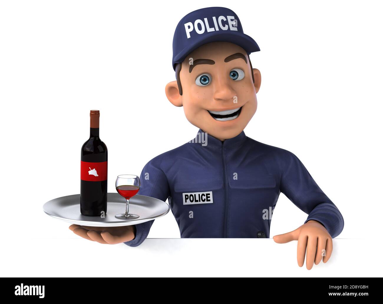 Fun 3D illustration of a cartoon Police Officer Stock Photo - Alamy
