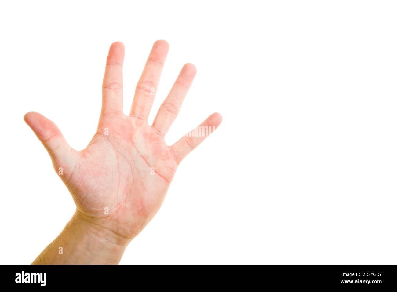 Hand shows five fingers Stock Photo - Alamy