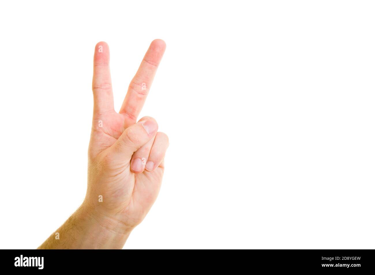 Man shows two fingers hi-res stock photography and images - Alamy