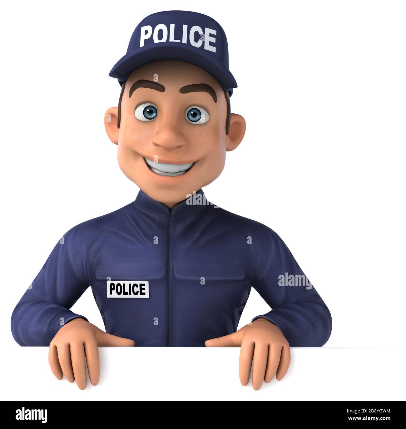 Fun 3D illustration of a cartoon Police Officer Stock Photo - Alamy