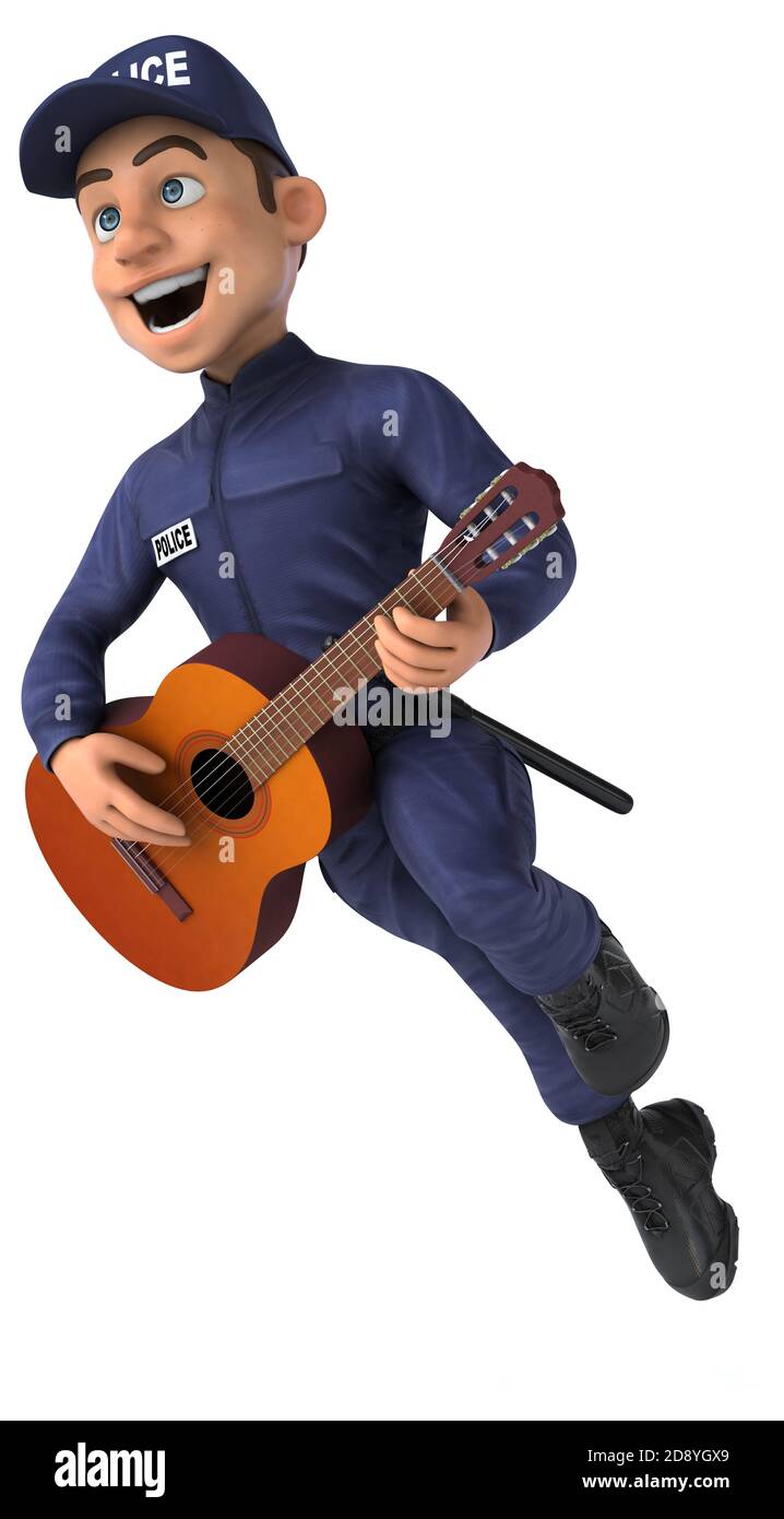 Fun 3D illustration of a cartoon Police Officer Stock Photo - Alamy